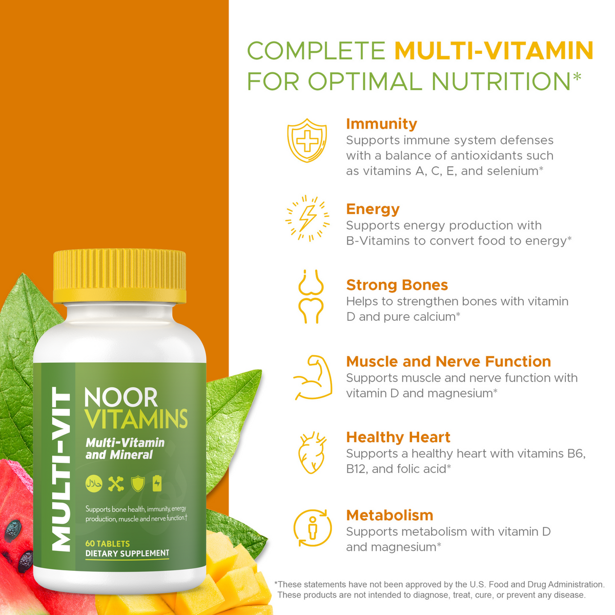 Multivitamin for Immune Support - Vitamins & Minerals for Adults | Noor ...