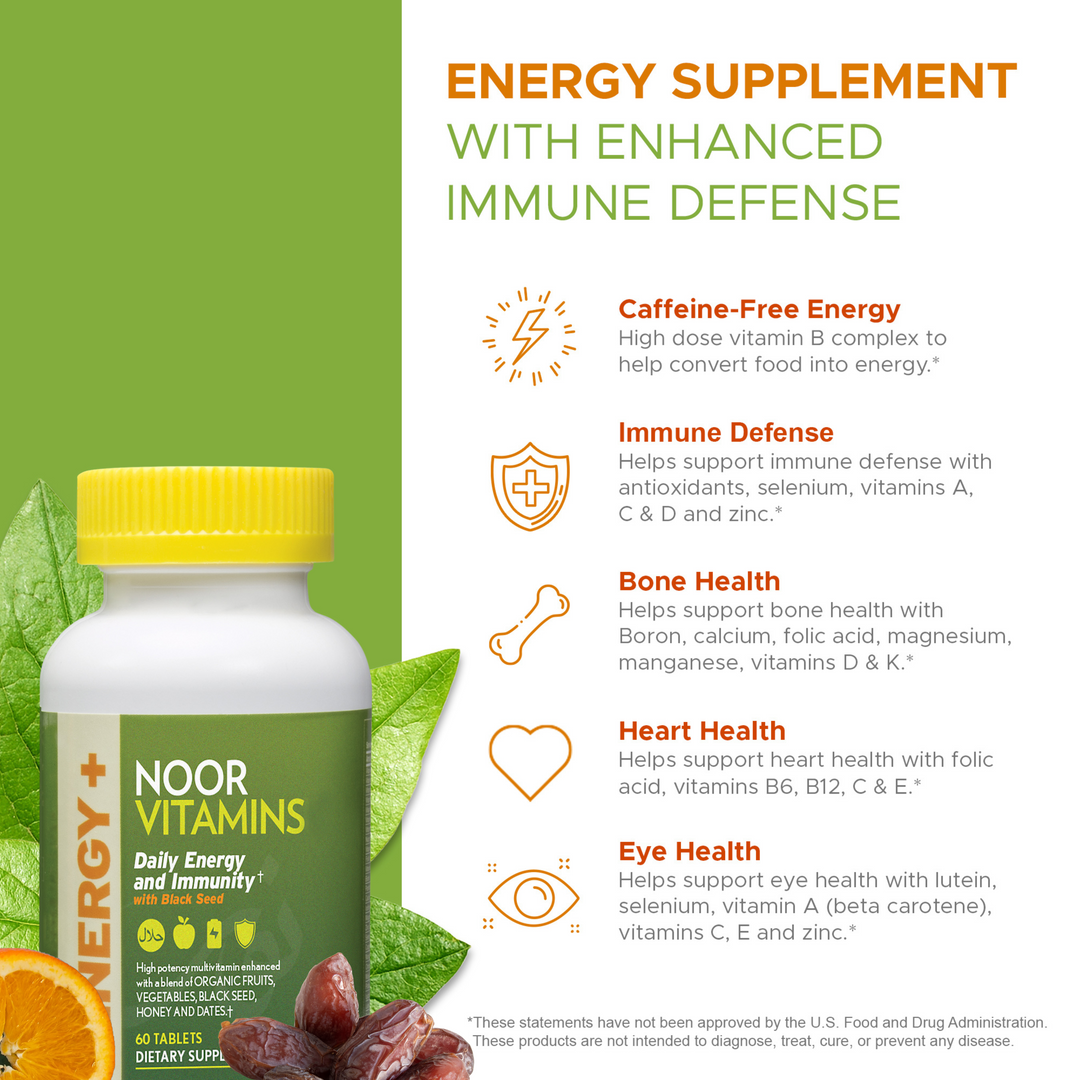 Adult Multivitamin for Energy & Immune Support | Noor Vitamins | Halal ...
